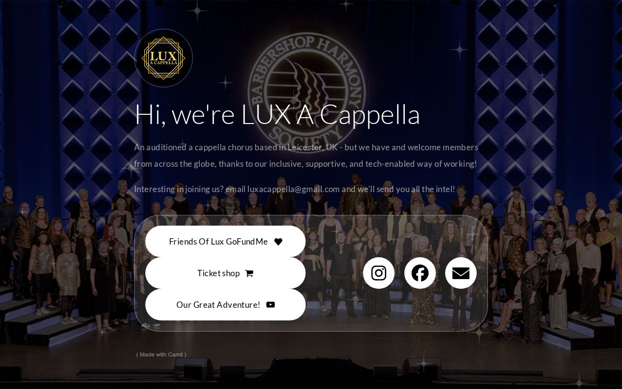 Welcome to LUX A Cappella